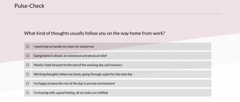 3 questions for a pulse check survey in the home office
