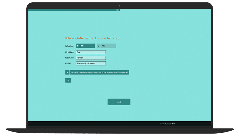 Create Newsletter Subscription | Survey Template